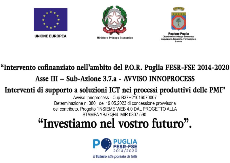 Investiamo nel vostro futuro - Cofinanziamento P.O.R. Puglia FESR-FSE ...