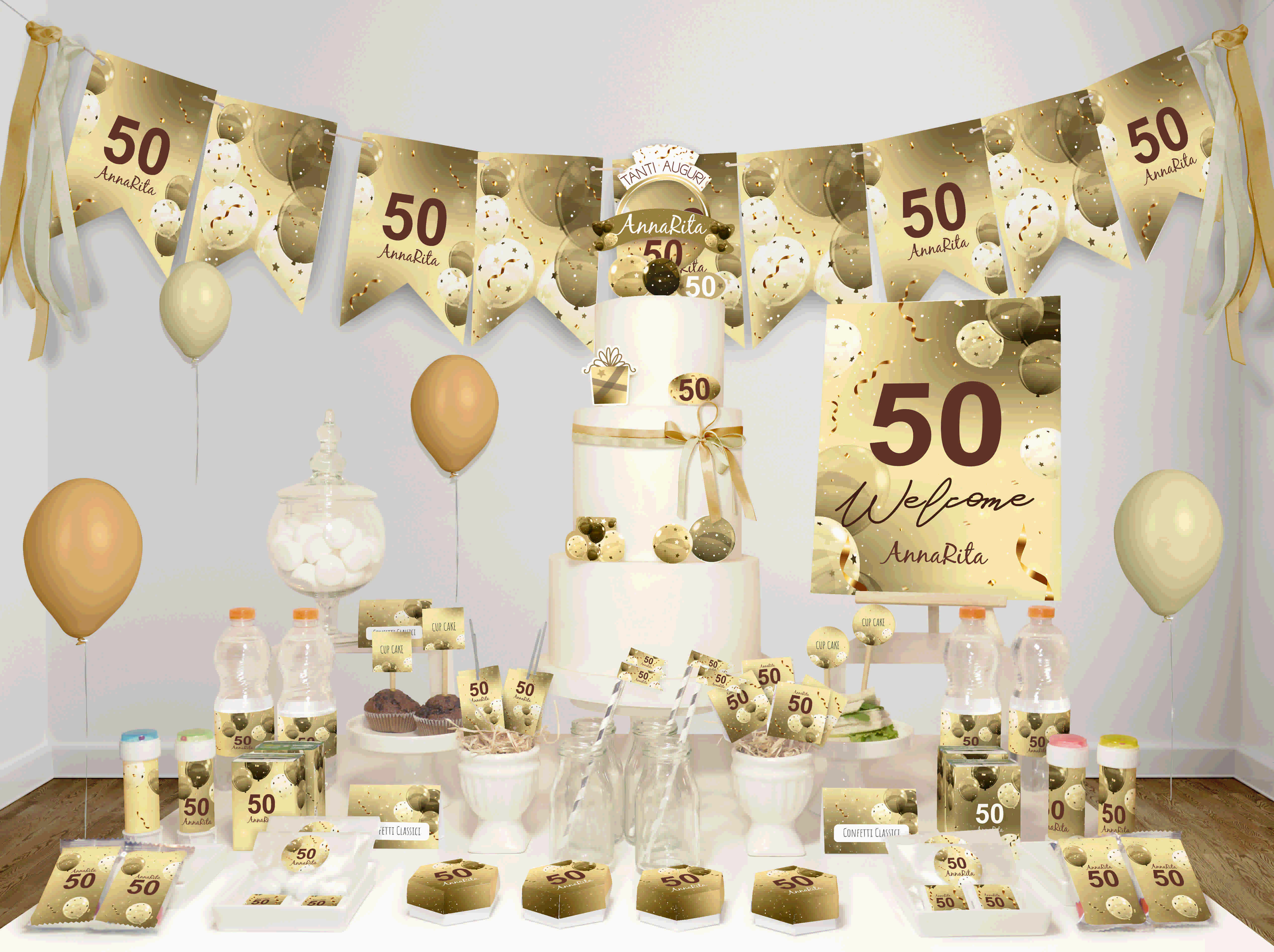 tema gold party – Inviti Design